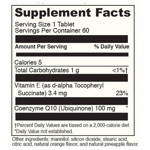 COENZYME Q10 CHEWMELT 100 mg 60 Tablets – Golden Health Quest